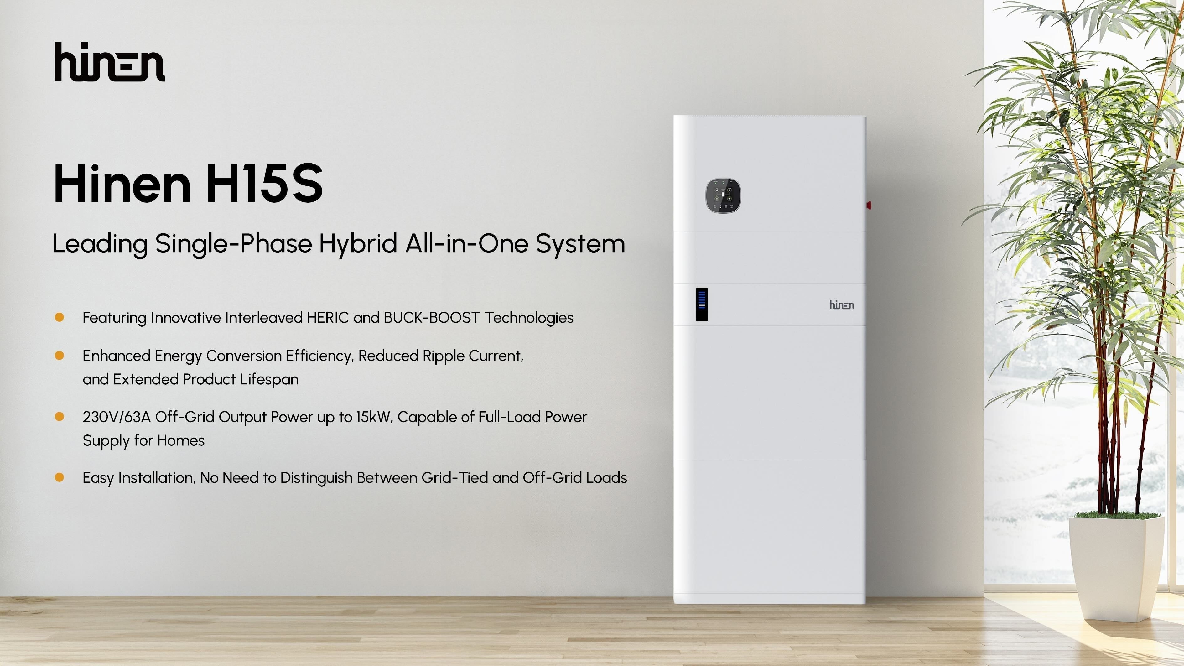 Hinen’s H15S Single-Phase Hybrid All-in-One RESS: HERIC and Interleave